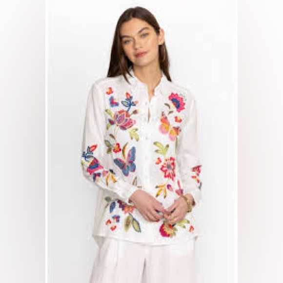Johnny Was | Tops | Johnny Was Gracey Linen Oversized Floral ...